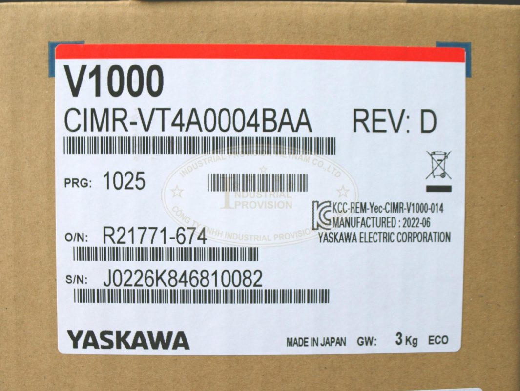 Biến tần Yaskawa V1000 0.75/1.5kW 380V, CIMR-VT4A0004BAA